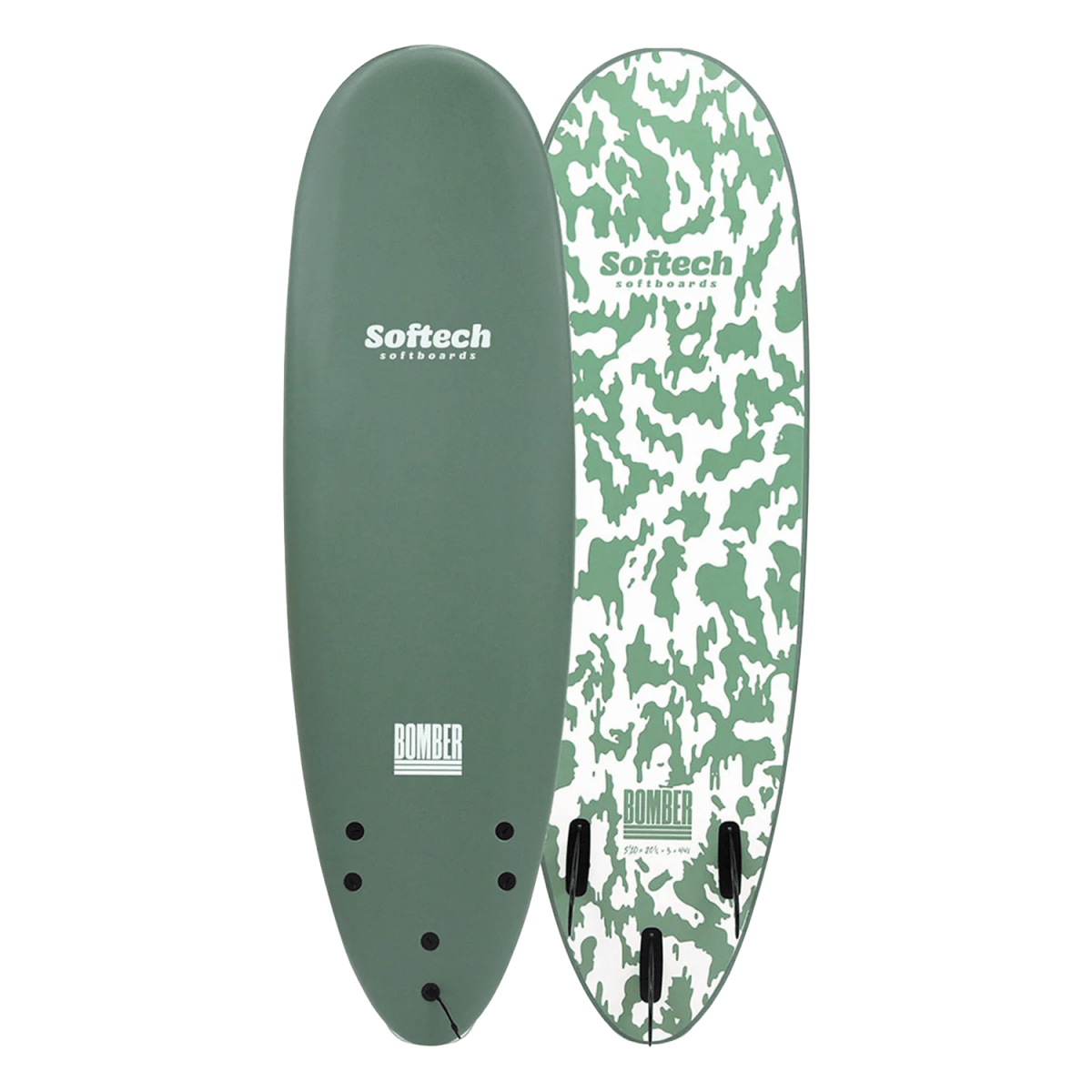 Softech Bomber Surfboard Smoke Green - White 6'10" – Pacific Boarder
