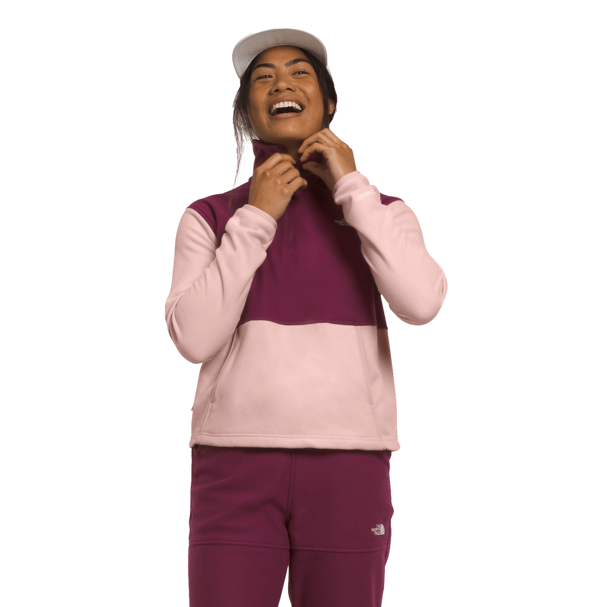 The North Face Women's Alpine Polartec ¼ Zip Cowl Neck 2024 PinkMoss/B ...