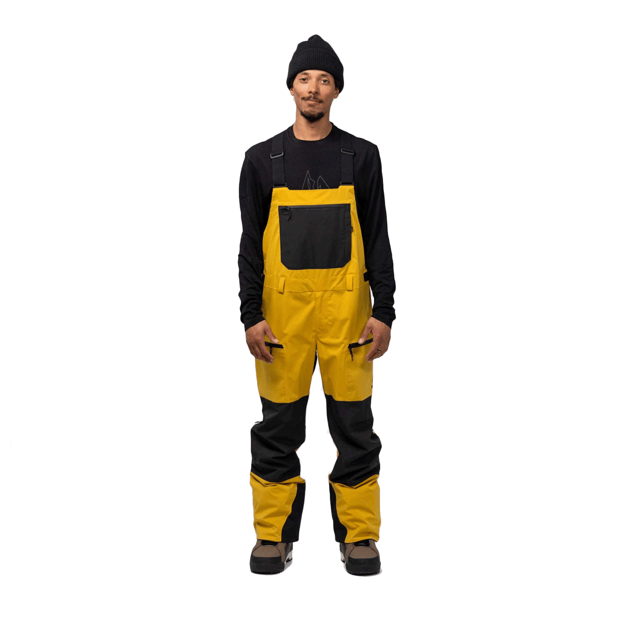 Jones Men's Mtn Surf Recycled Bib Pant 2024 Sunrise Gold/Stealth Black ...