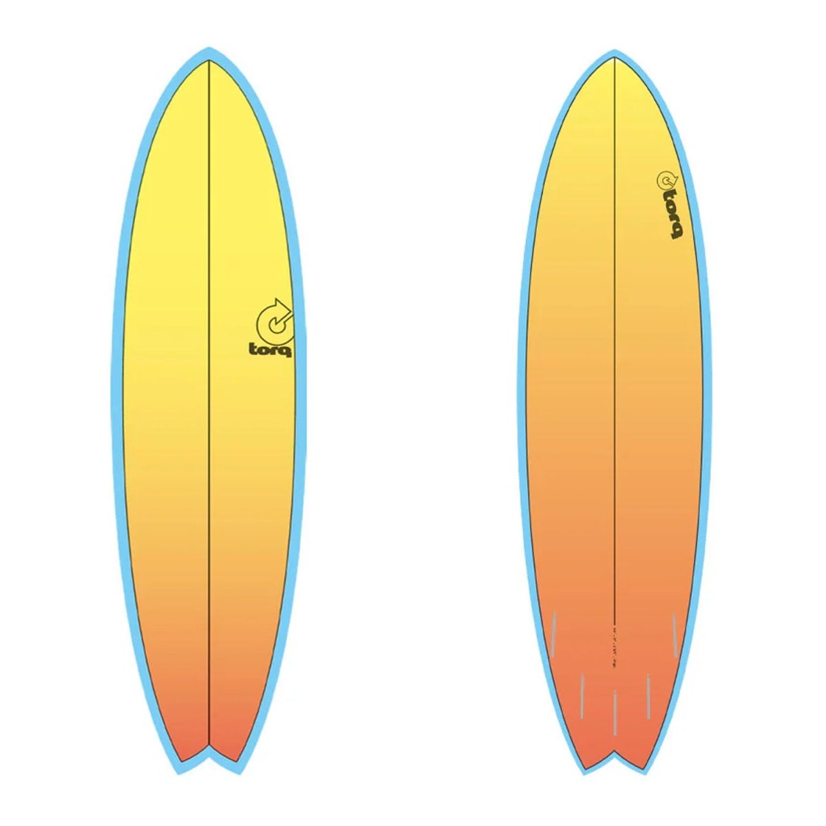 Torq Mod Fish TET Surfboard Yellow/Orange Fade 6'10" – Pacific Boarder
