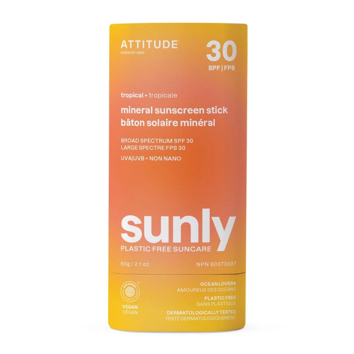 Attitude Sunly Mineral SPF30 Body Sunscreen Stick - Tropical – Pacific ...