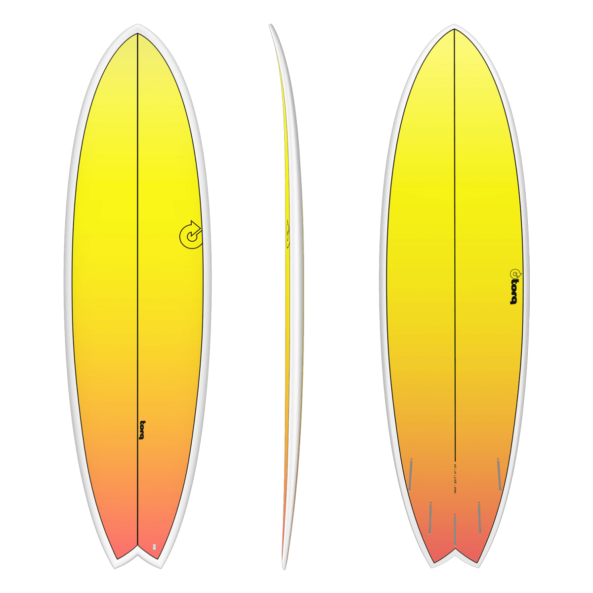 Torq Mod Fish Surfboard TET Yellow/Orange Fade 7'2" – Pacific Boarder