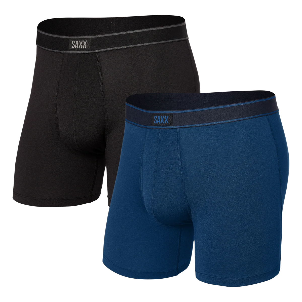 Saxx Men's Daytripper Comfort Stretch Boxer Brief Fly 2Pk Black/City B ...
