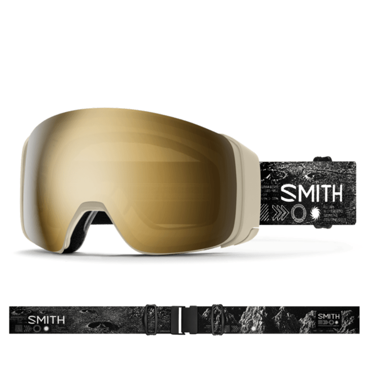 Smith 4D MAG Goggles Chalk Space Invader/ChromaPop Sun Black Gold Mirr ...