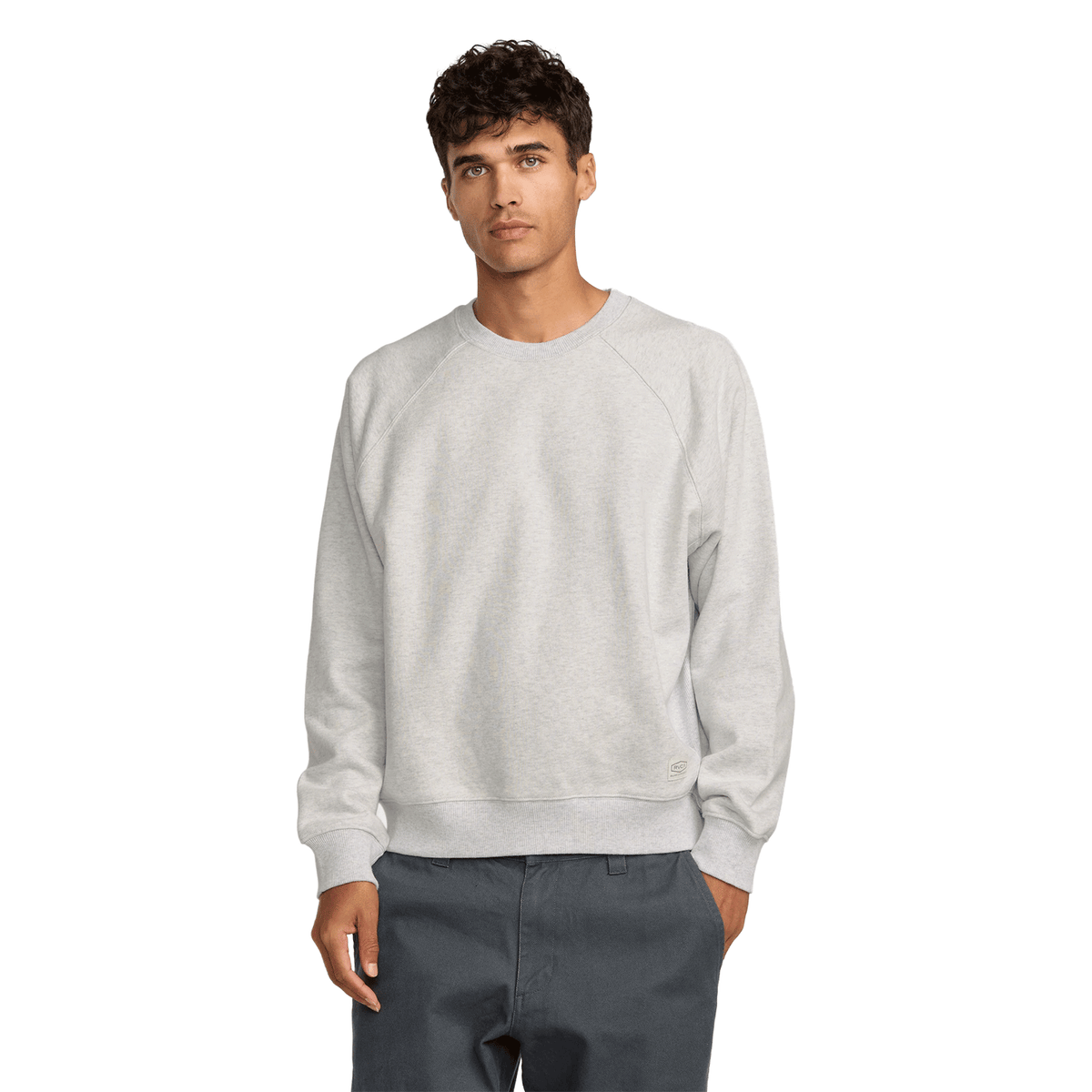 RVCA Men's Dayshift Crew 2 Ash Heather - Pacific Boarder